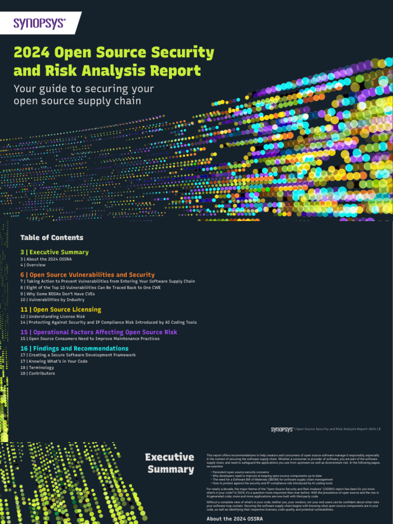 Synopsys Open Source Risk Analysis Report 2024 | PDF