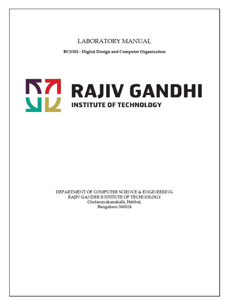 Digital Design and Computer Organization - BCS302 - LAB MANUAL-1 | PDF ...