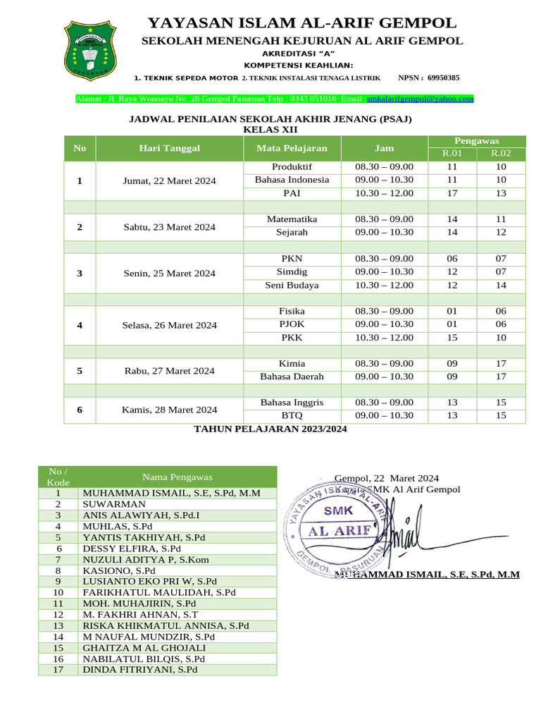 Jadwal Psaj | PDF
