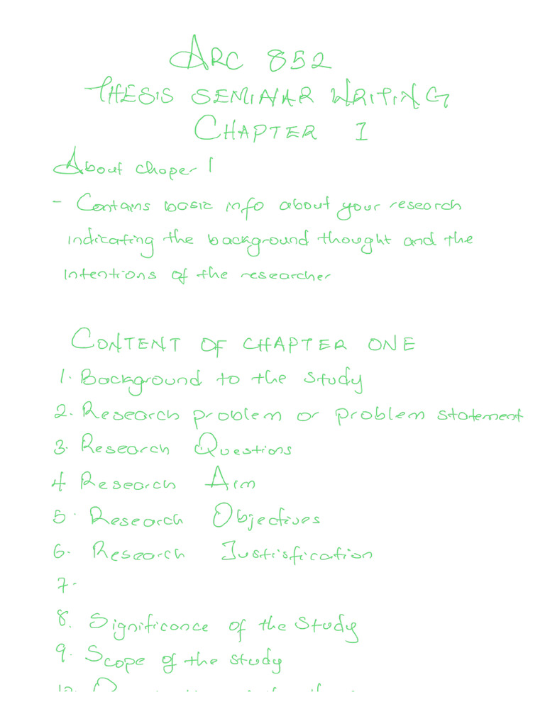Class Note On Thesis Seminar Writing | PDF