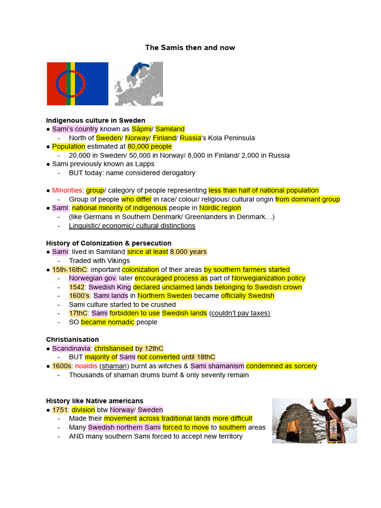 Sweden Society Week 3 The Samis Then & Now | PDF