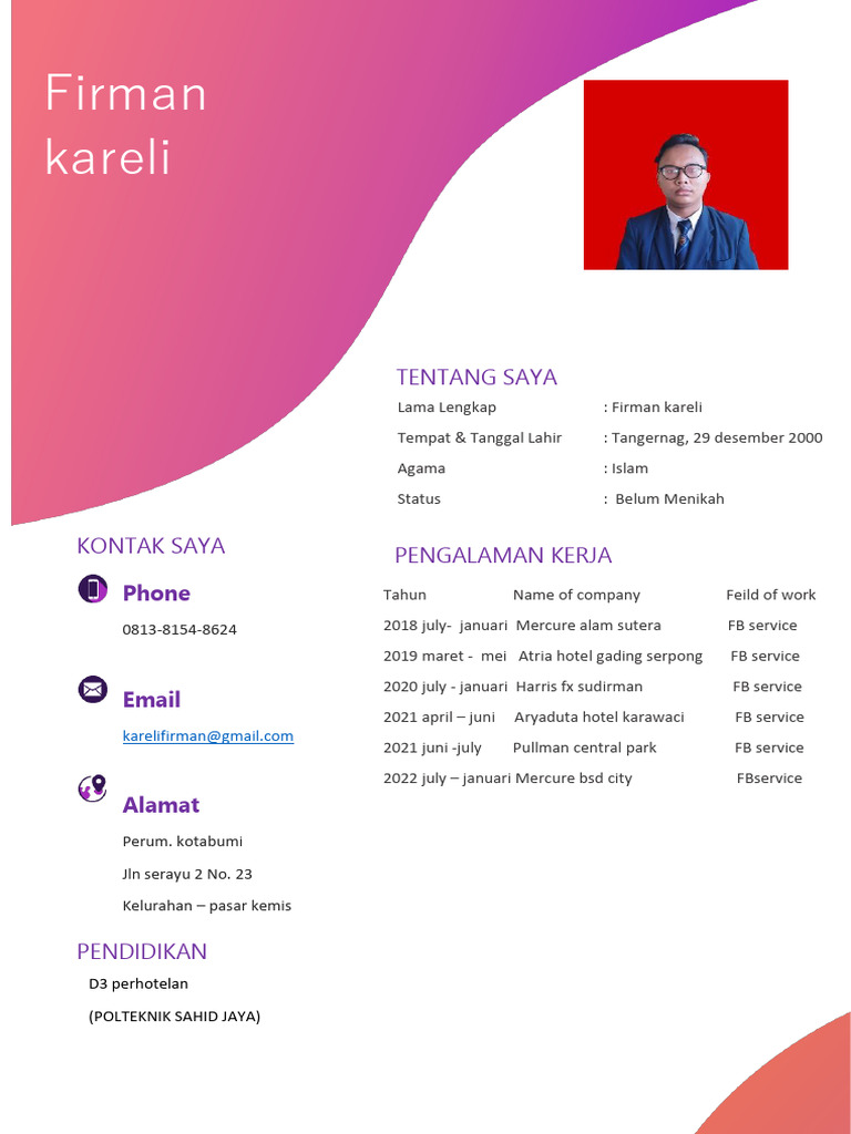CV Kerja Firman Kareli 12 | PDF