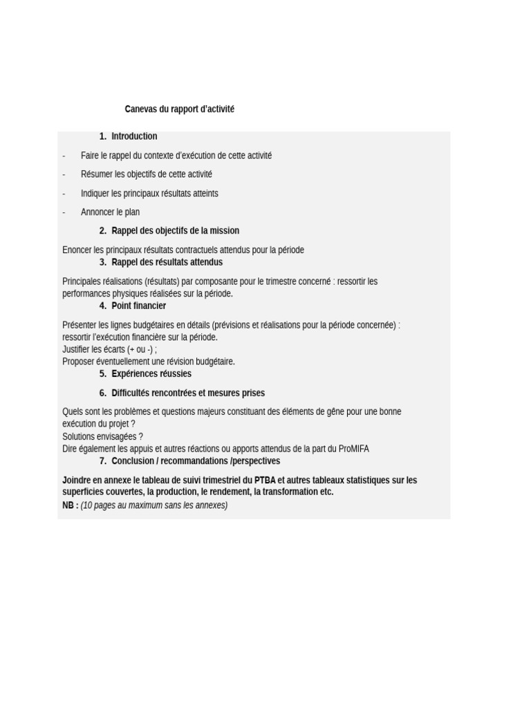 3 - Canevas de Rapportage | PDF