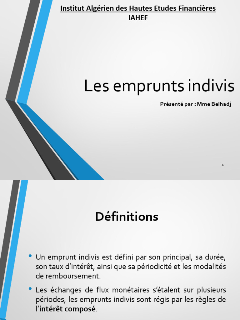 Les Emprunts Indivis | PDF