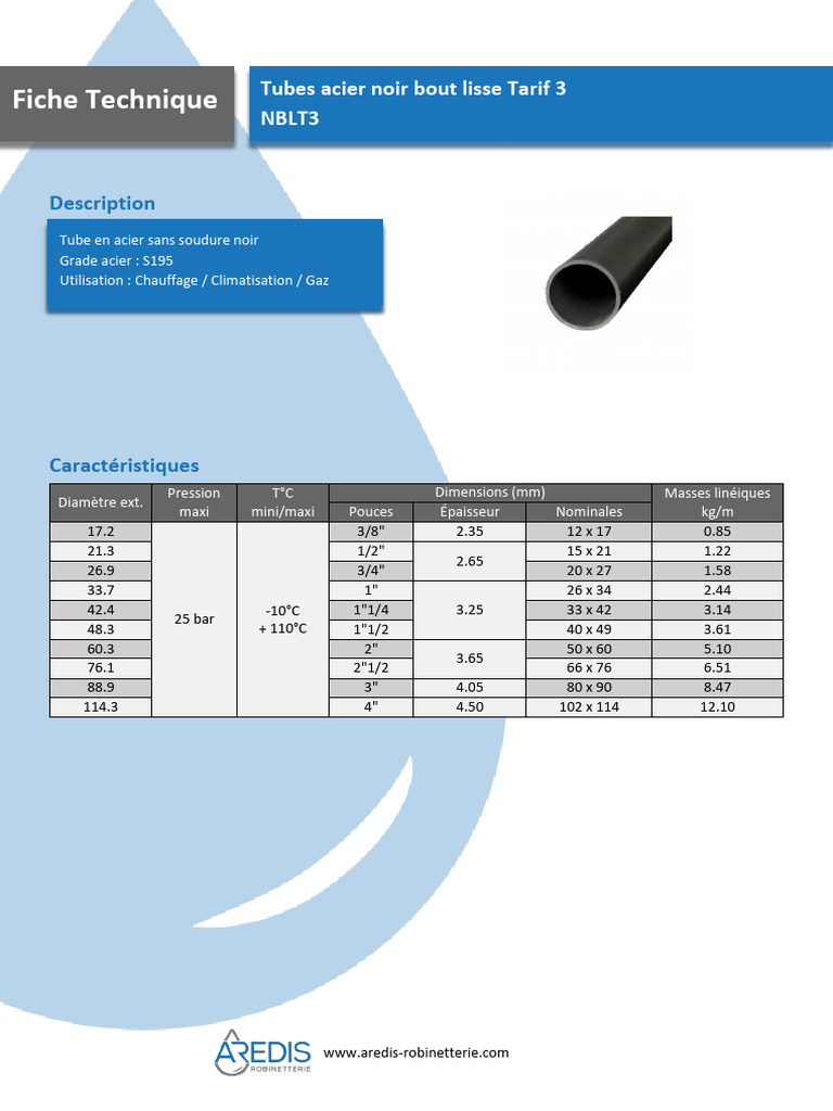 Nblt3 Tube Acier Noir Bout Lisse t3 | PDF