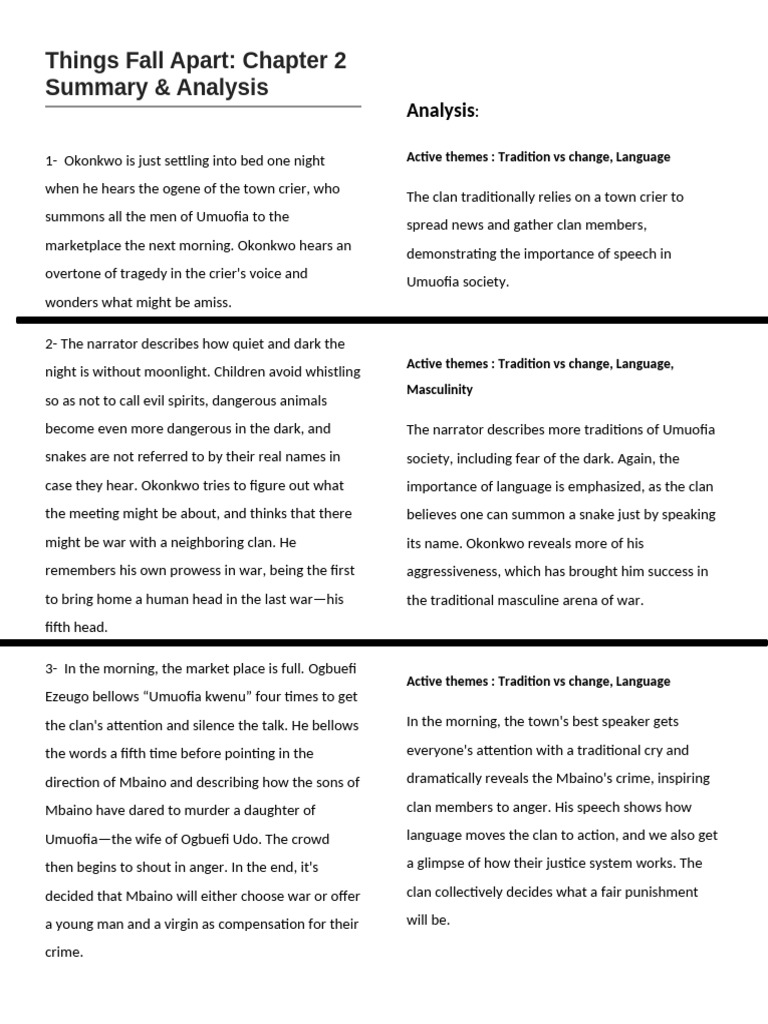 Things Fall Apart CH 2 | PDF