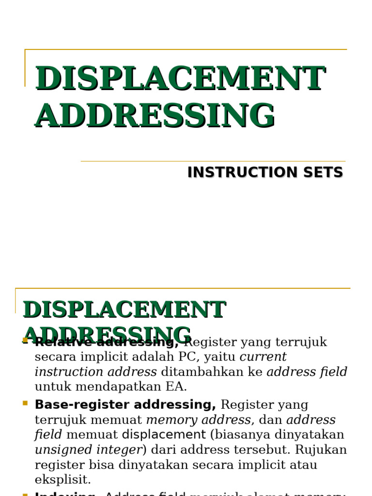 Displacement Addressing | PDF