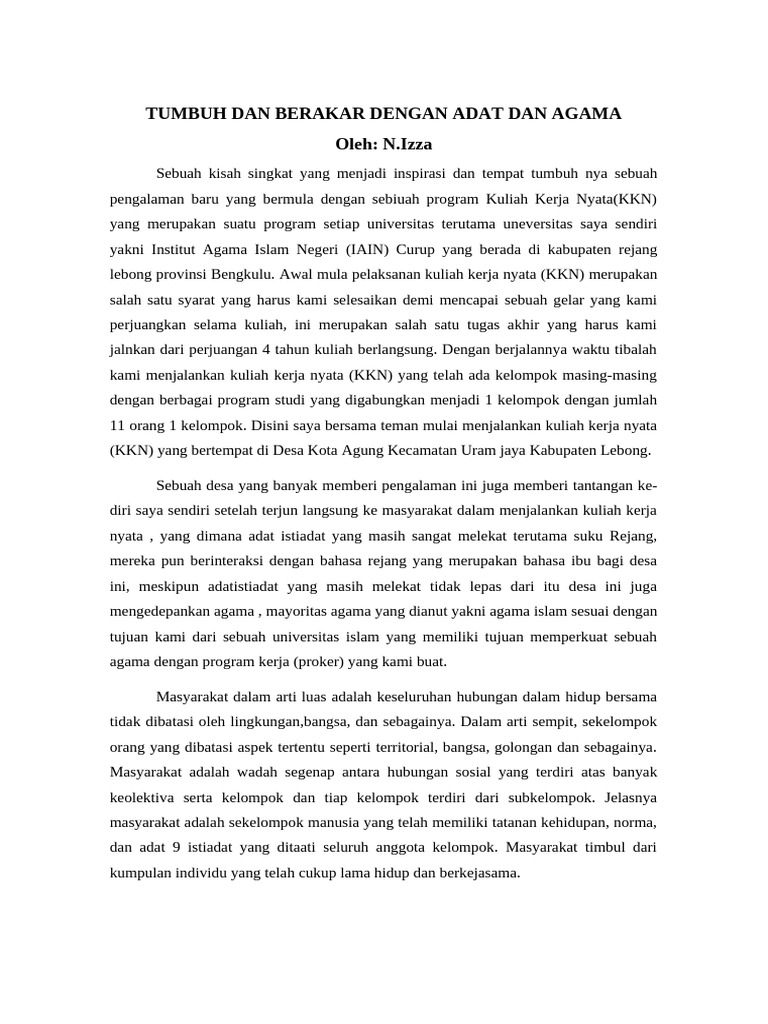 Kisah Inspiratif Izza | PDF