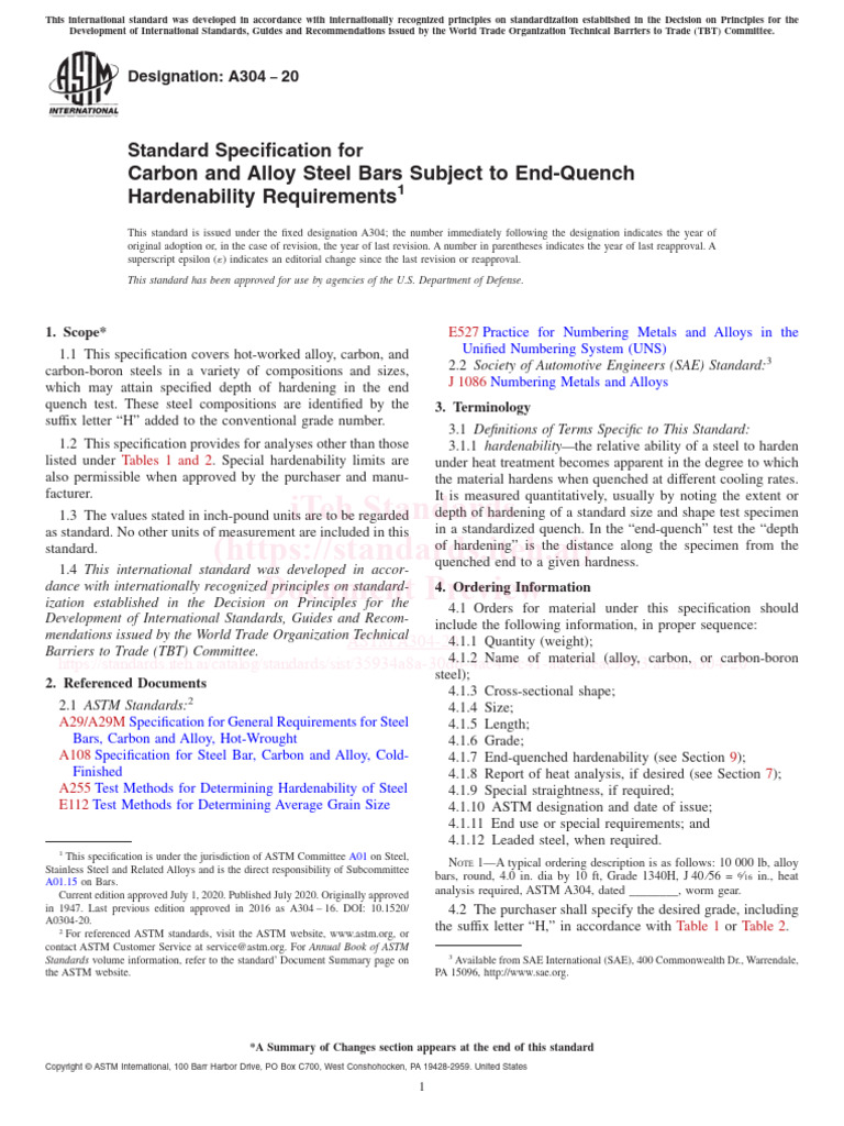 ASTM-A304-20 | PDF