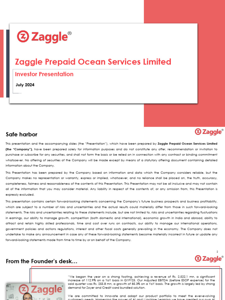 Zaggle Q1FY25 | PDF