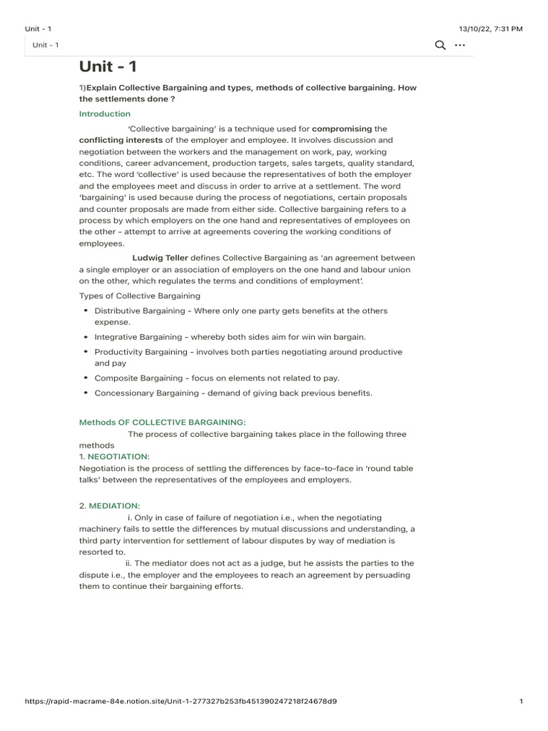 Unit - 1 Labour Law 1 | PDF
