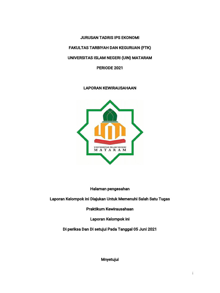 Laporan Kewirausahaan Pdf Pdf