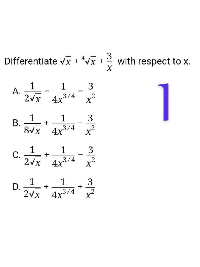 MTH 102 Question On Diff. | PDF