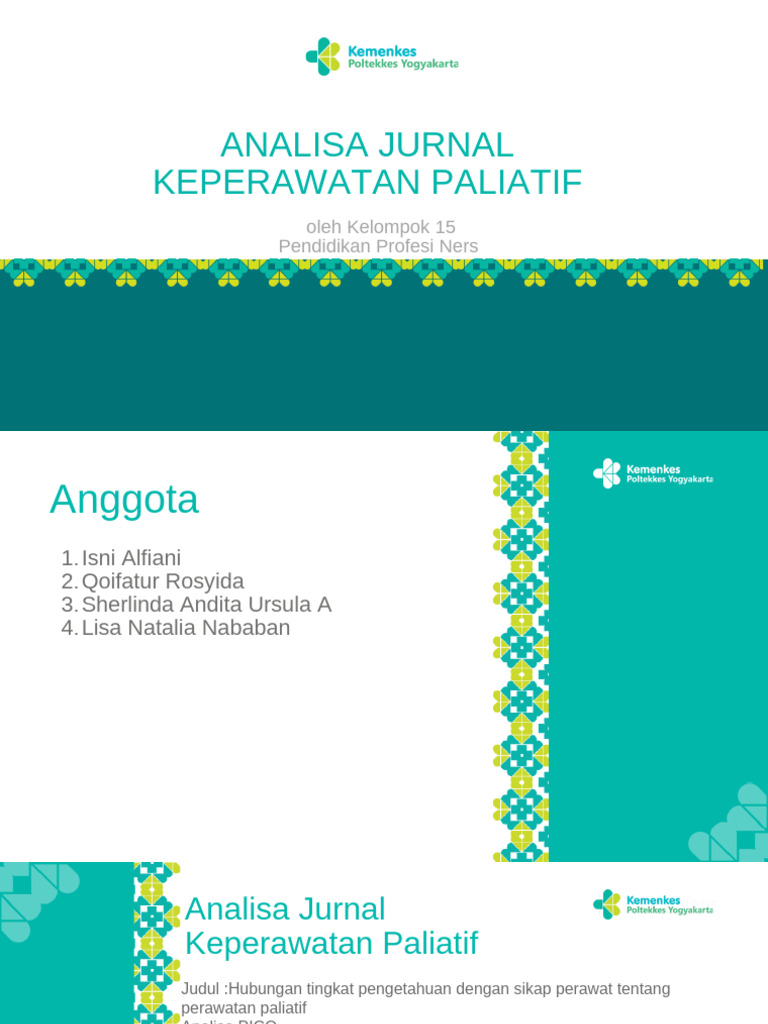 KELOMPOK 15 PPT KEPERAWATAN PALIATIF ANALISIS JURNAL.pptx_20240717_205601_0000 | PDF