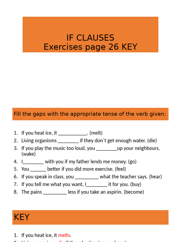 If Clauses Exercises | PDF