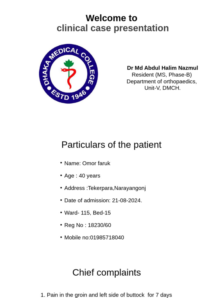 Ward 115 Bed No 15, Transverse Fracture of Acetabulam | PDF
