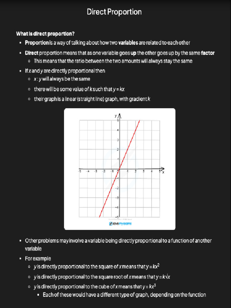 Direct Proportion Notes | PDF