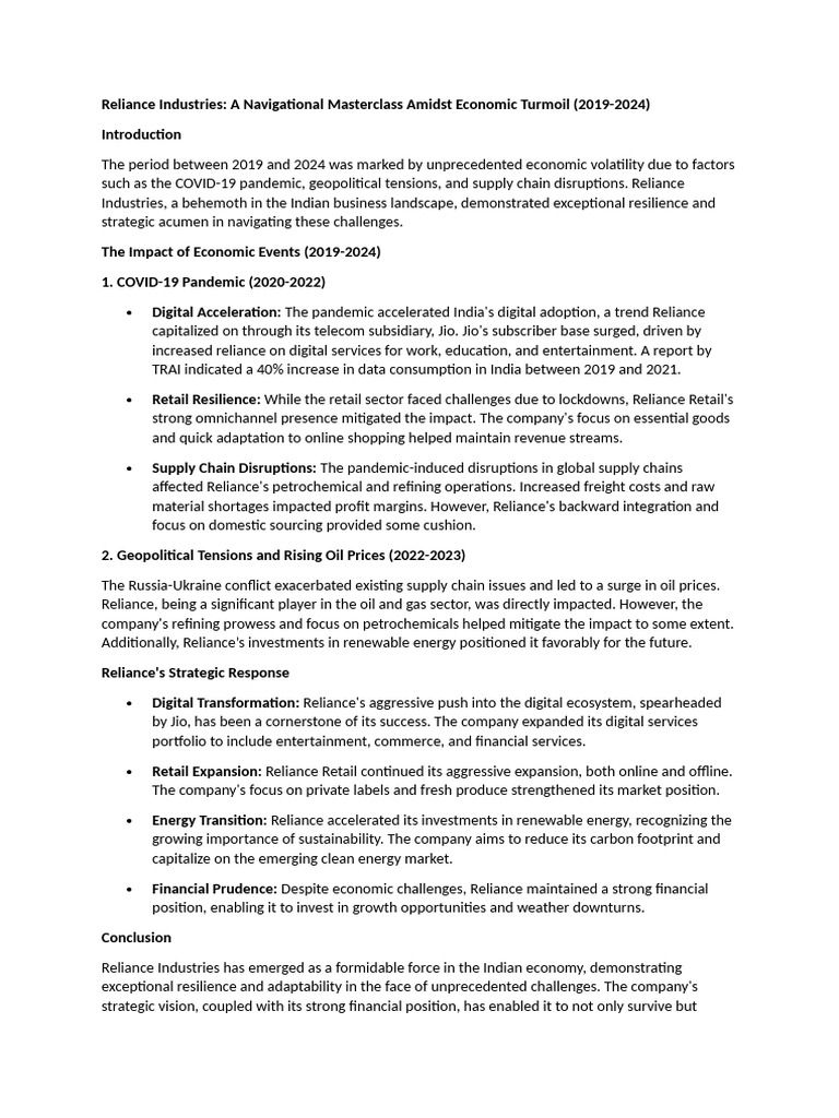 Reliance Industries | PDF