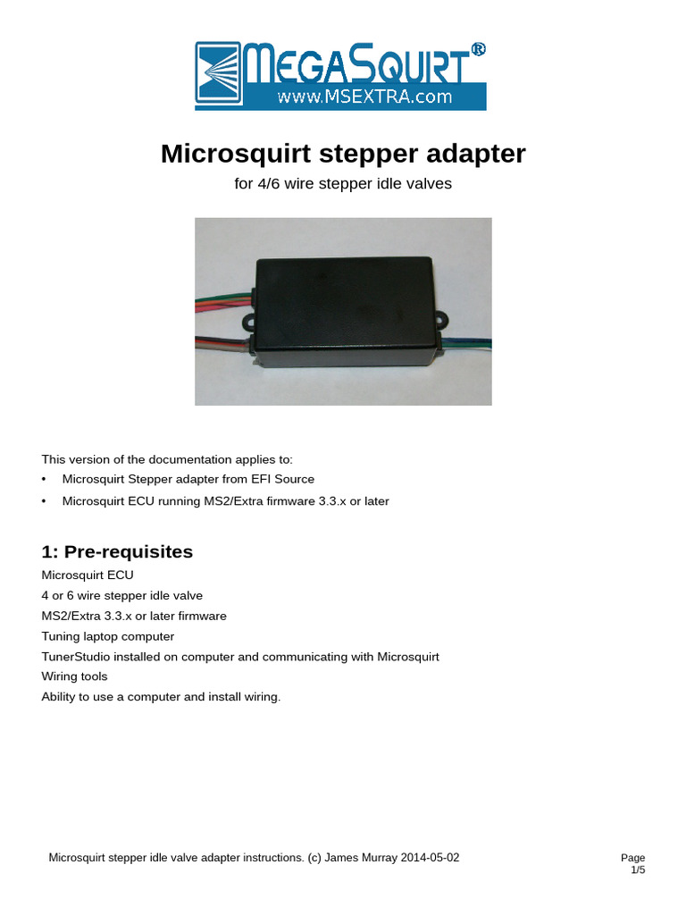 Microsquirt Stepper Adapter | PDF