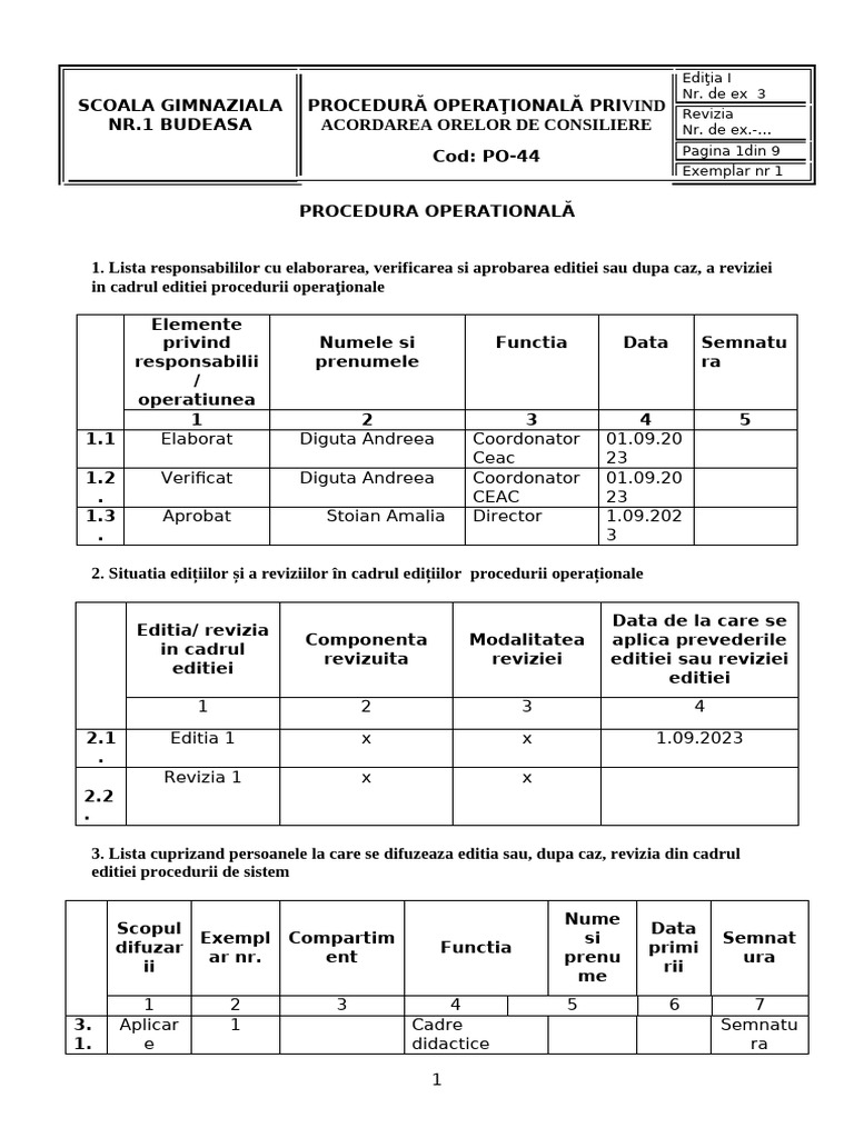 Procedura Dirigentie | PDF