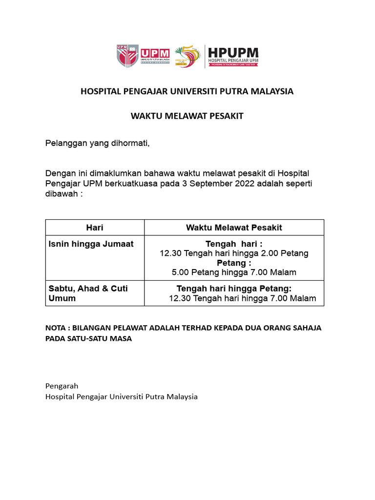 20220903123416HEBAHAN WAKTU MELAWAT PESAKIT DI HPUPM - Docx | PDF ...