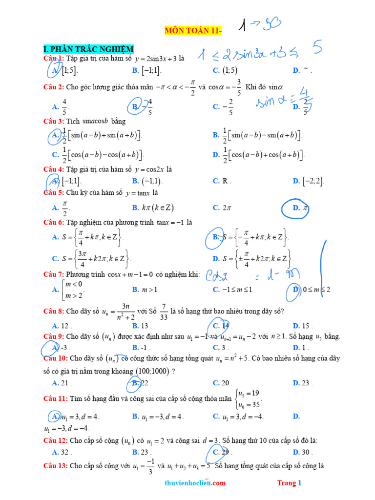 Đề 11 hk1 - 27 - 7 | PDF