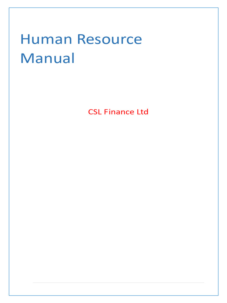 HR Manual | PDF