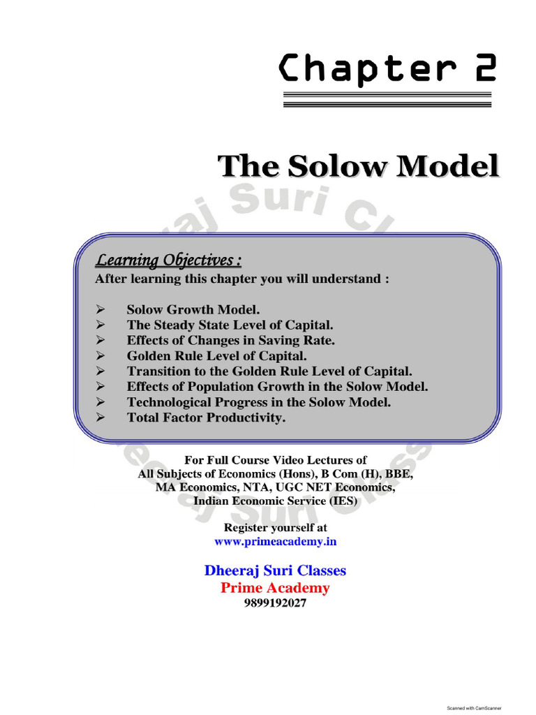 Chapter 2 The Solow Model | PDF