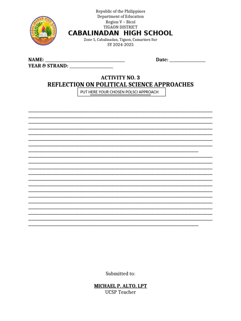 UCSP Act 3 Template | PDF | Philippines