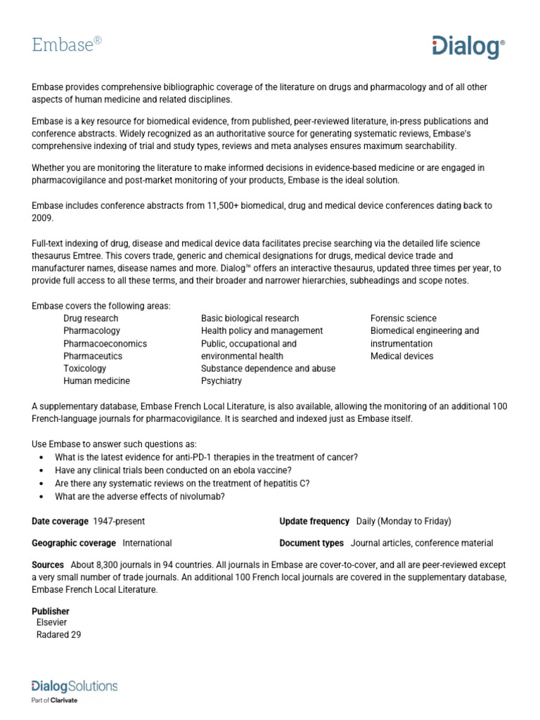 Embase Prosheet | PDF