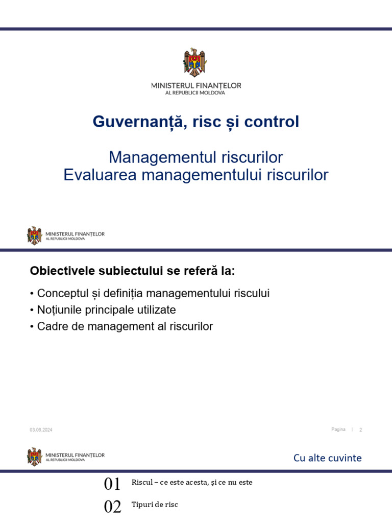 4 - Concept Definitie Management Risc - Cadre MR | PDF