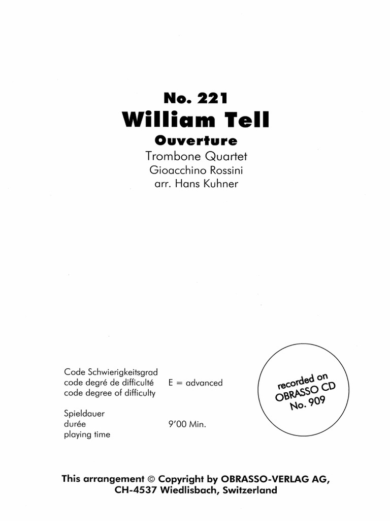 Score 16969 William Tell Ouverture | PDF