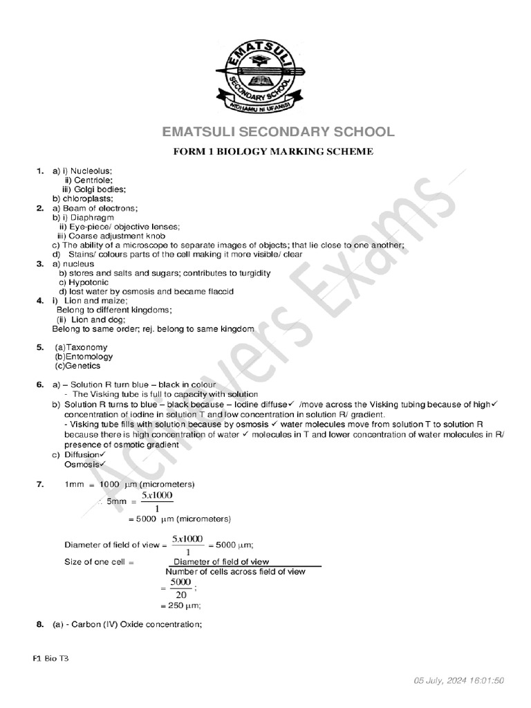 TR115 T2 F1 S9324 F1 Biology Ms | PDF