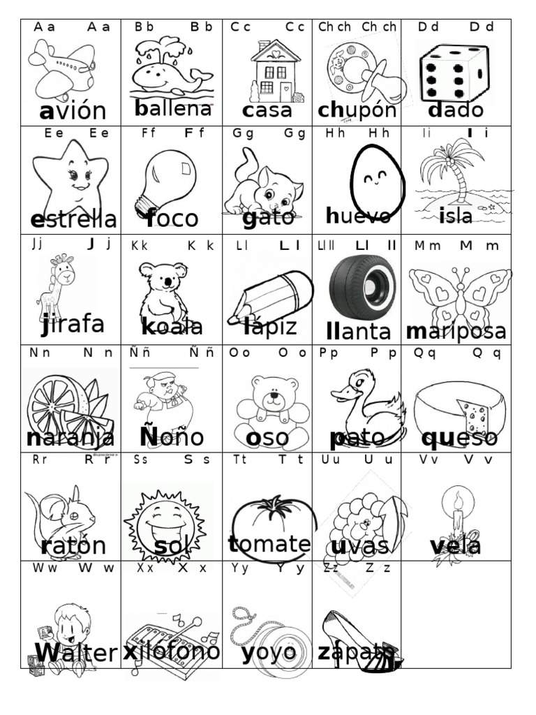 abecedario y silabas trabadas con imagenes para los alumnos. | PDF
