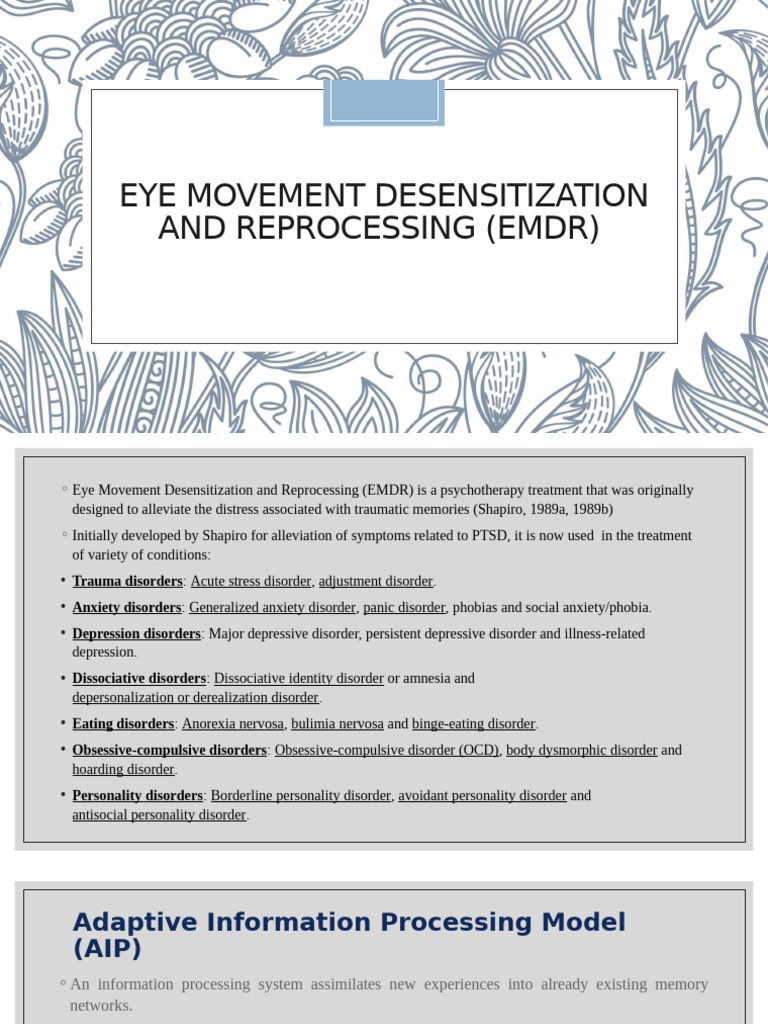 Eye Movement Desensitization and Reprocessing (EMDR) | PDF