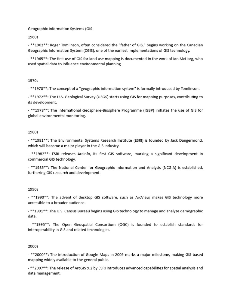 Evolution of Geographic Information Systems | PDF | Geographic ...
