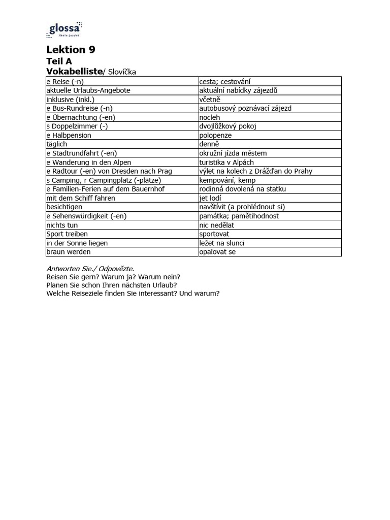 Tangram 1B Lektion 09 | PDF