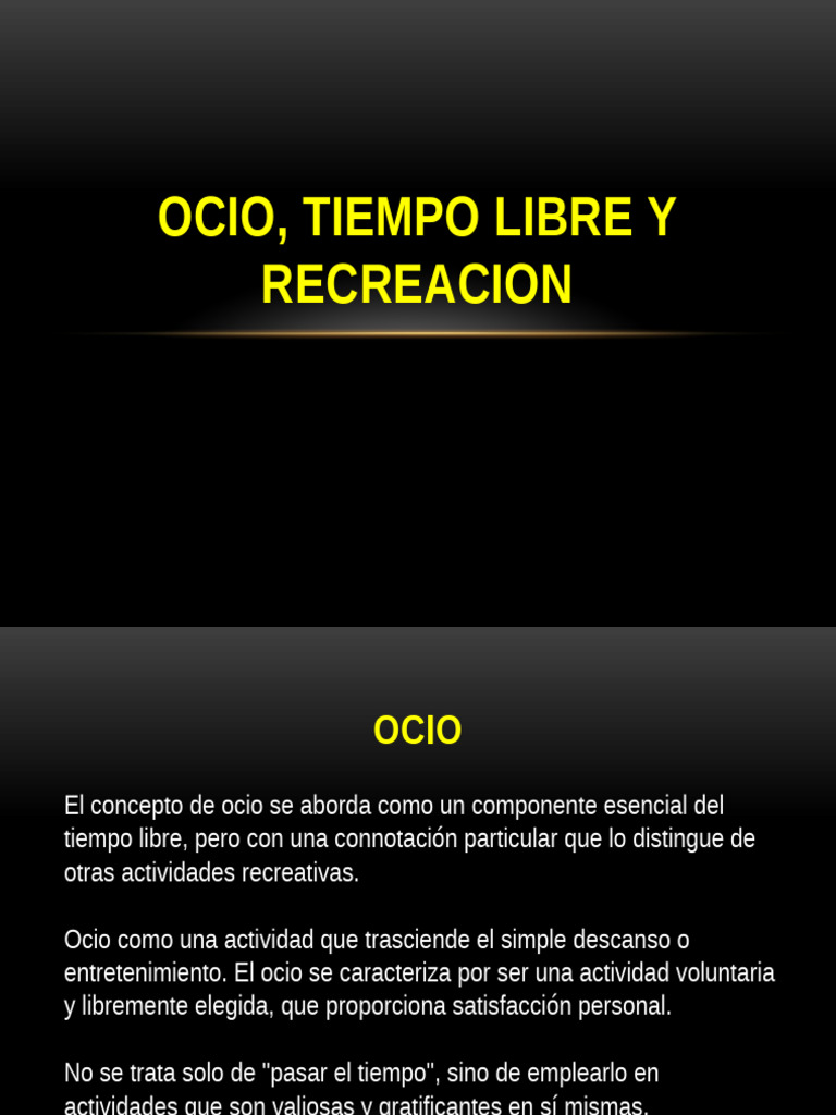 Tiempo Libre y Recreacion | PDF
