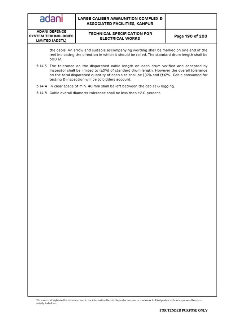 LT Cable Tech. Specification 4 | PDF