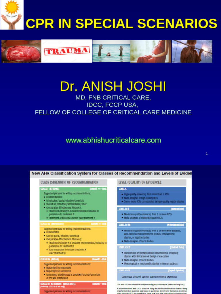 CPR Guidelines Special Scenarios DR Anish | PDF | Cardiopulmonary ...