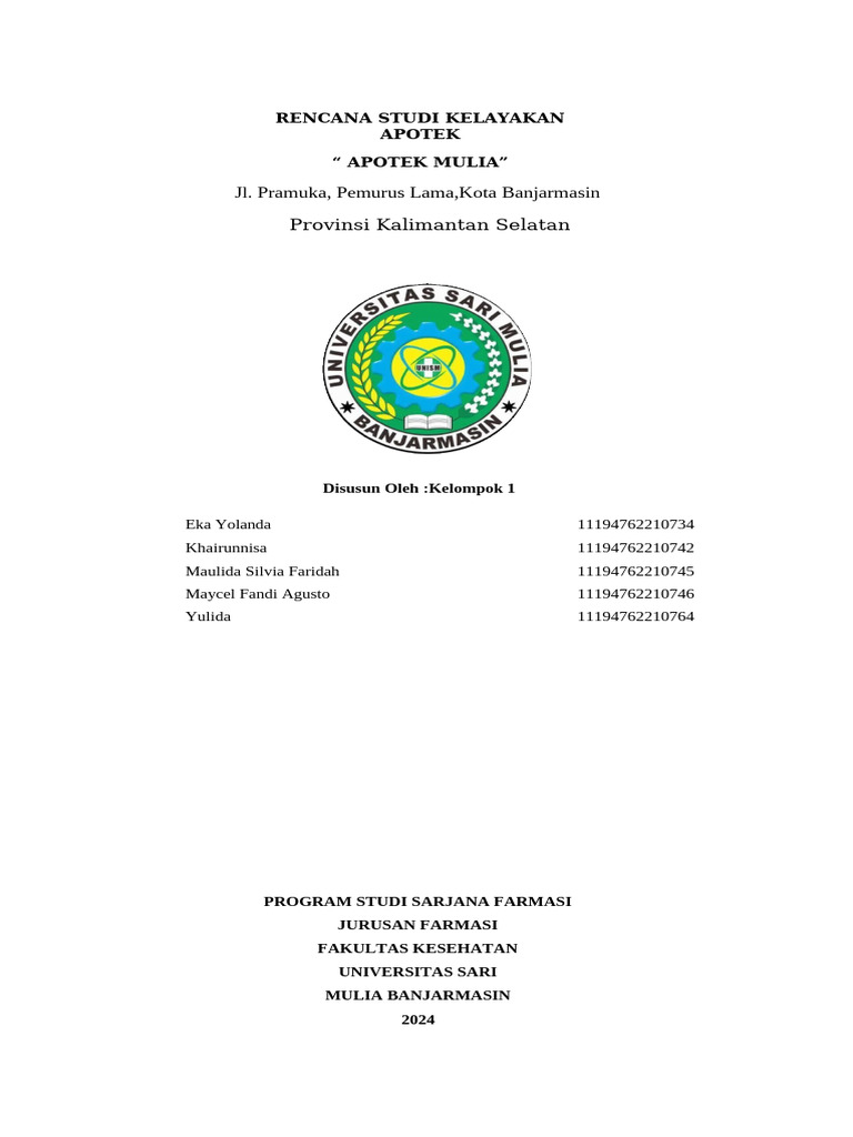 Studi Kelayakan Prak 6 - Kelompok 1 | PDF