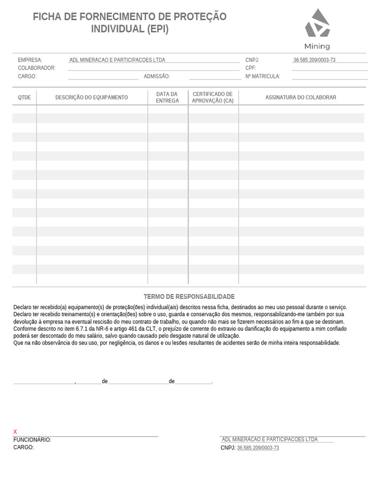 Ficha de Epi | PDF