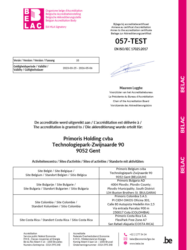 Primoris Technical Annex 057-TEST | PDF