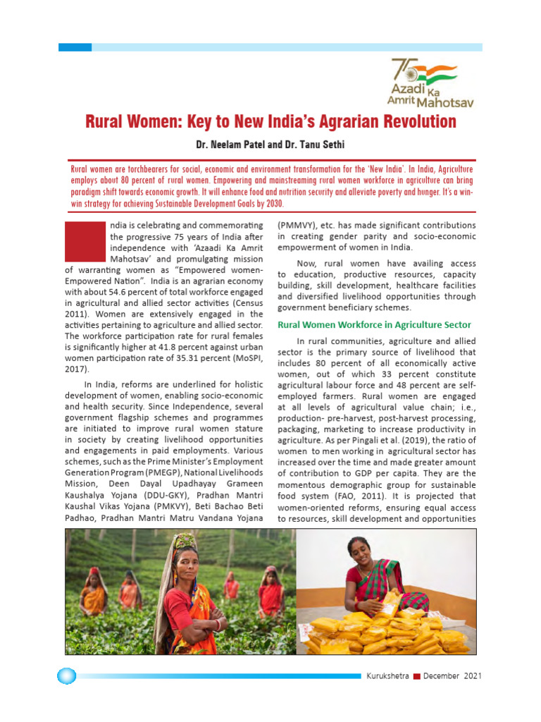 Rural Women Neelam Tanu Article 03032022 | PDF | Financial Inclusion | Social Science