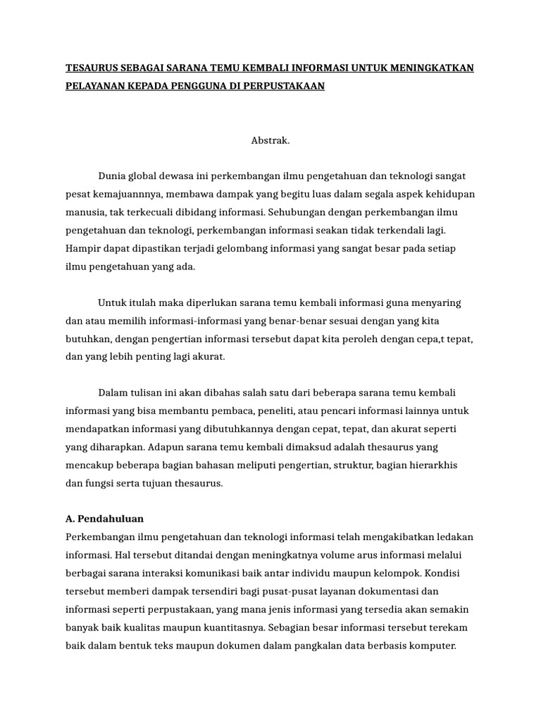 Pengertian dan Fungsi Tesaurus | PDF | Ilmu Sosial | Seni & Disiplin Bahasa