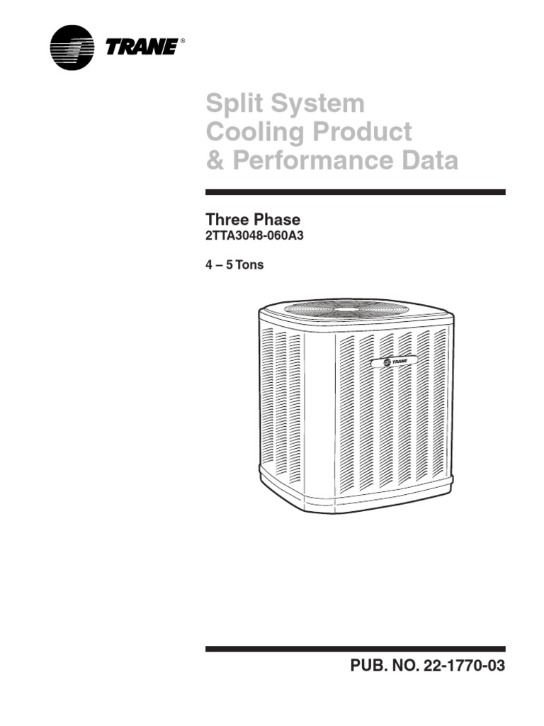 ATT 22 Trane 2TTA 4-5 Ton Condensor Performance Data Sheet AHU-23 | PDF