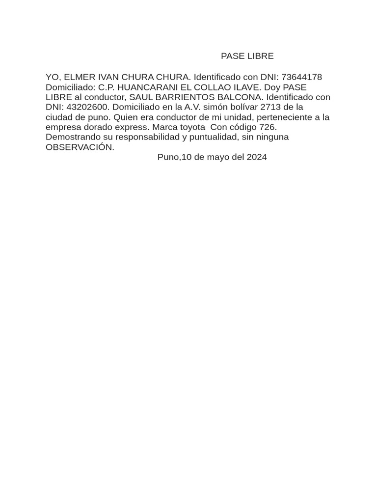 Pase Libre - 240610 - 081717 | PDF