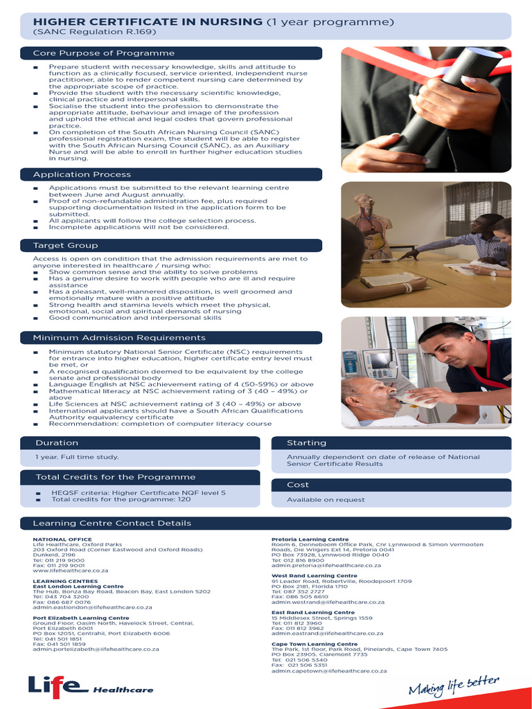 Lcol Higher-certificate-Innursing One-Pager Jan2024 v1 | PDF