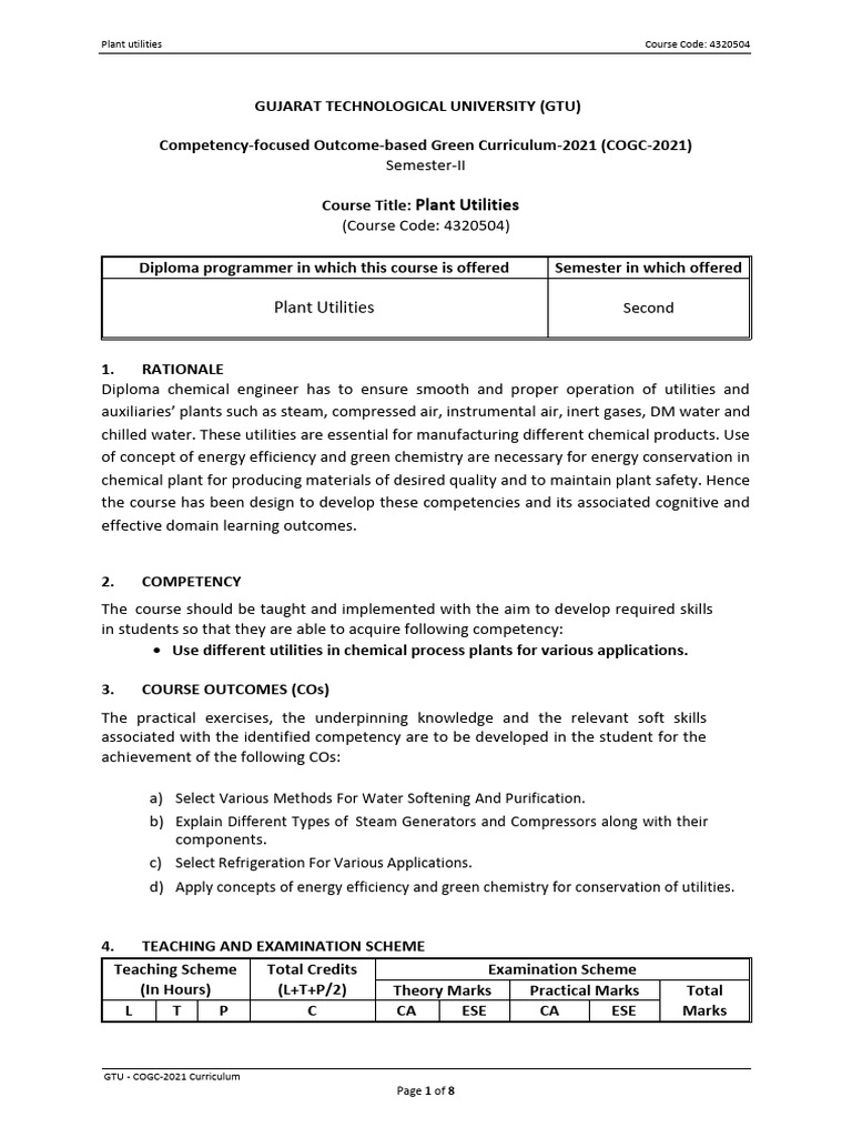 Plant Utilities | PDF