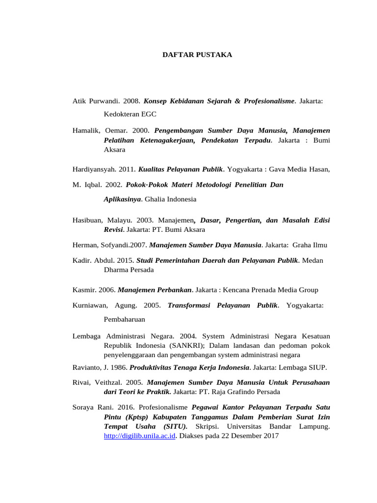 Daftar Pustaka | PDF